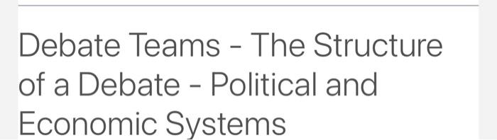 Solved Debate Teams - The Structure of a Debate - Political | Chegg.com