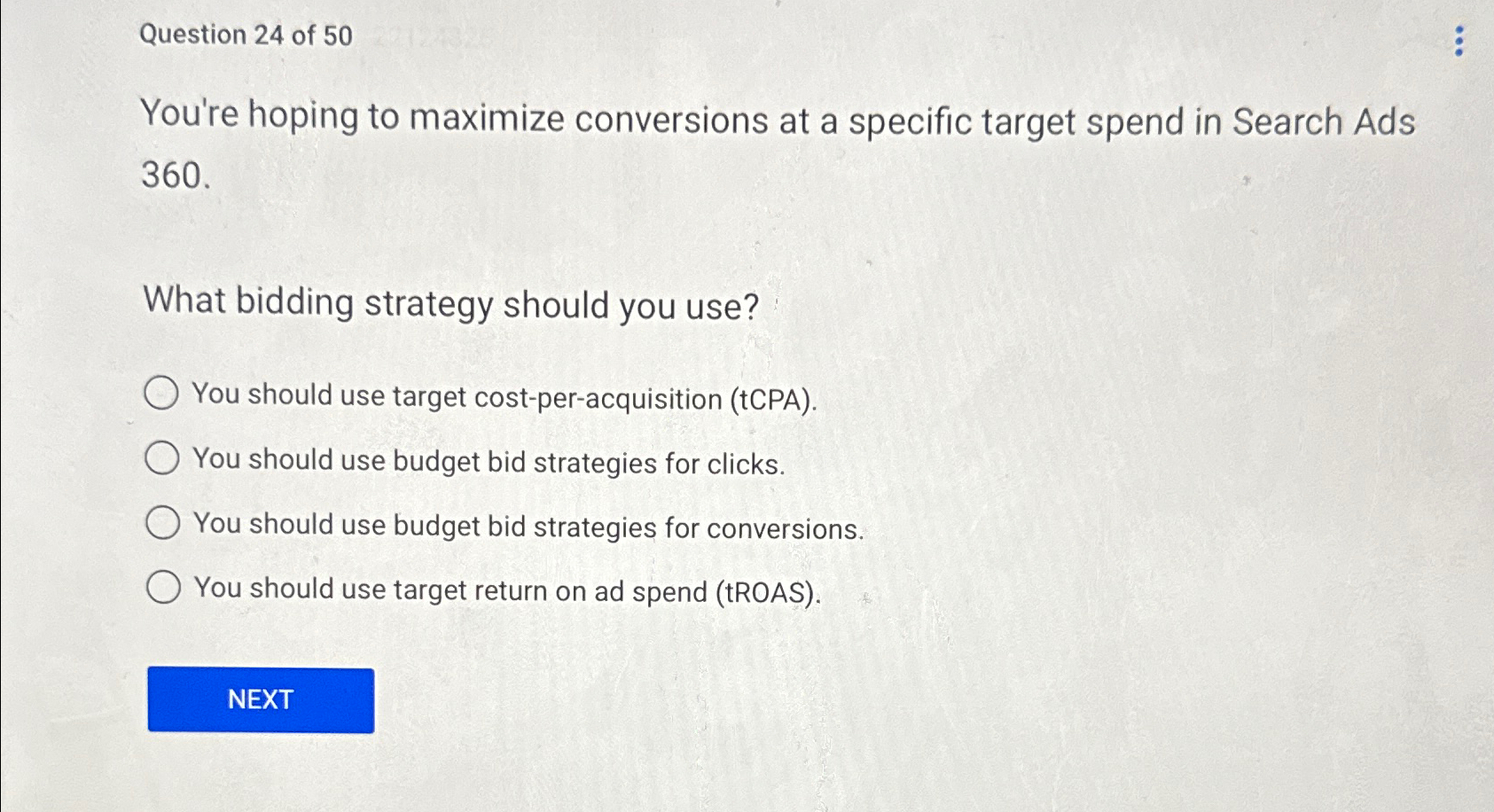 Solved Question 24 ﻿of 50You're hoping to maximize | Chegg.com