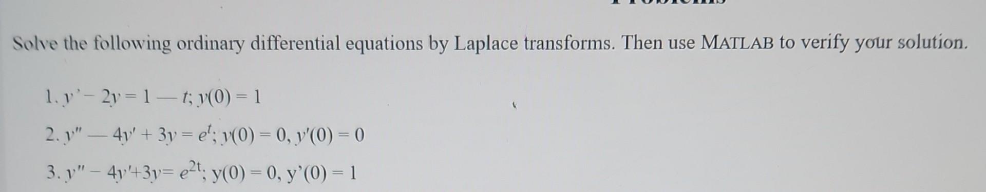 Solved Solve the following ordinary differential equations | Chegg.com