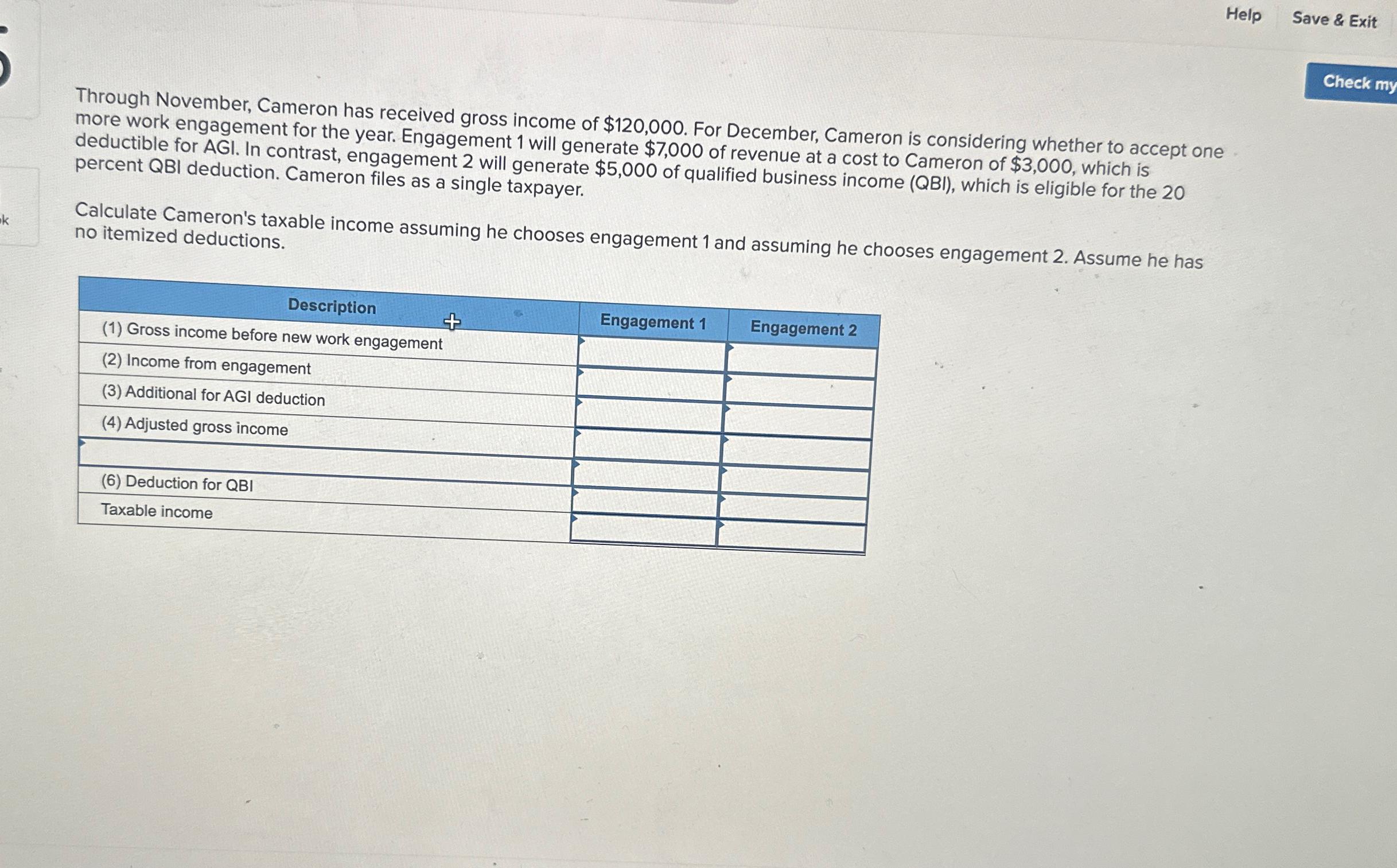 Solved HelpSave & ExitThrough November, Cameron has received | Chegg.com