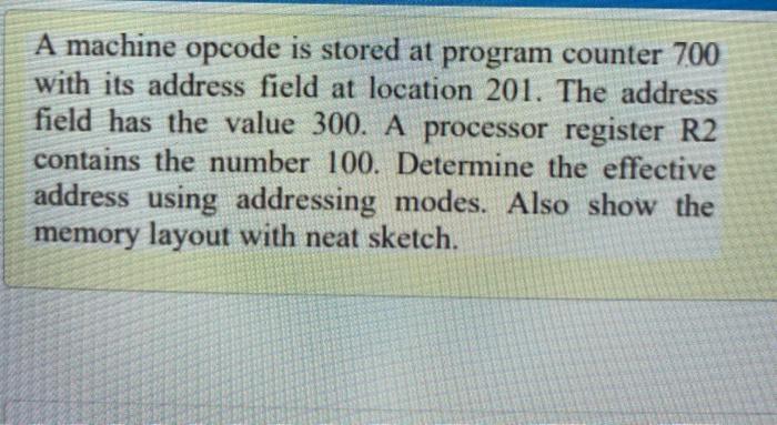 Solved A machine opcode is stored at program counter 700 | Chegg.com