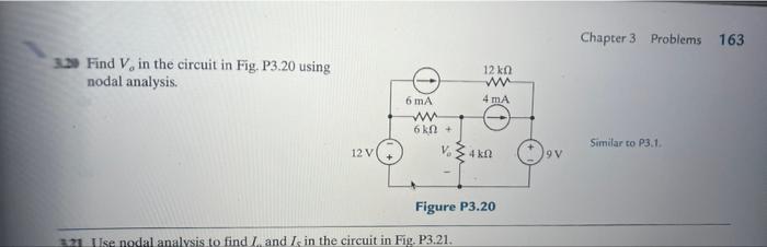 Solved Chapter 3 Problems 163 Find V. in the circuit in Fig. | Chegg.com
