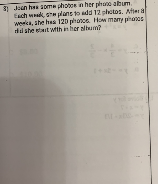 Solved 8) Joan has some photos in her photo album. Each | Chegg.com