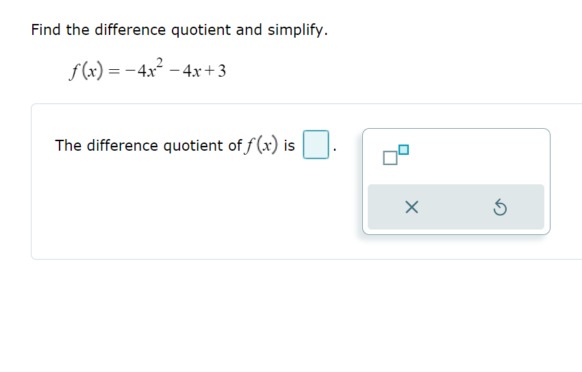Solved Find the difference quotient and | Chegg.com