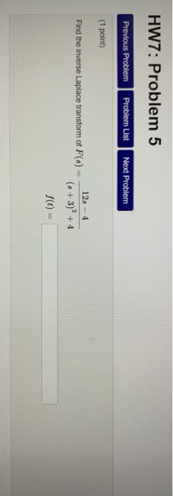 Solved HW7: Problem 5 Previous Problem Problem List Next | Chegg.com