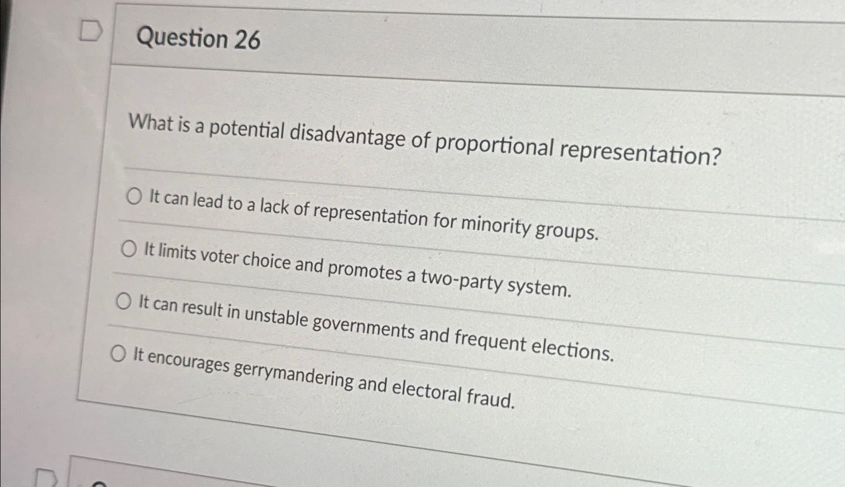 Solved Question 26What is a potential disadvantage of | Chegg.com