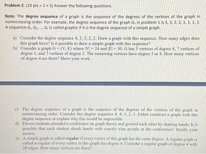 Solved Problem 2. (10pts=2×5) Answer the following | Chegg.com