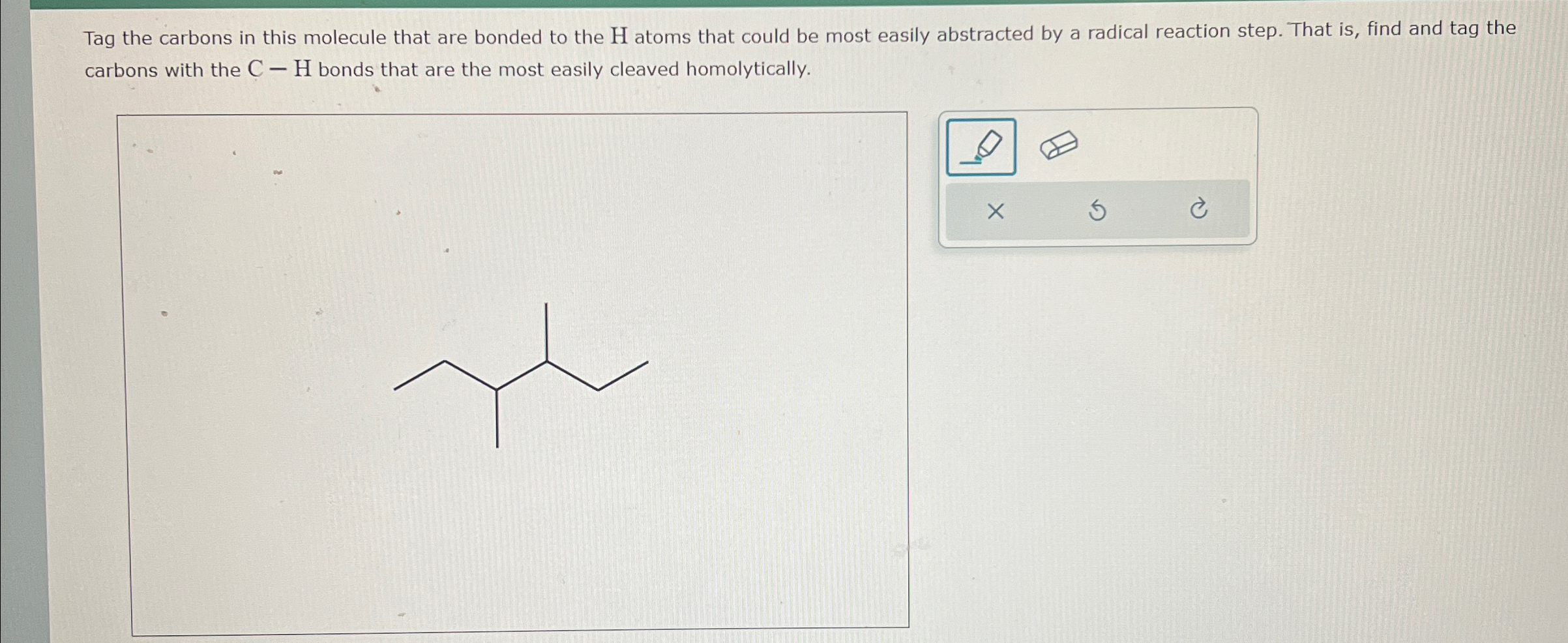 Solved Tag the carbons in this molecule that are bonded to | Chegg.com
