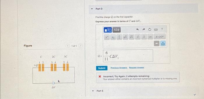Solved voltage is ΔV, Initially, all of the capacitors are | Chegg.com