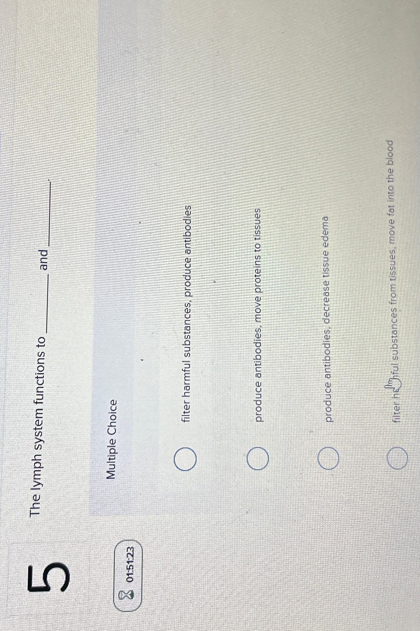 Solved The lymph system functions to andMultiple | Chegg.com