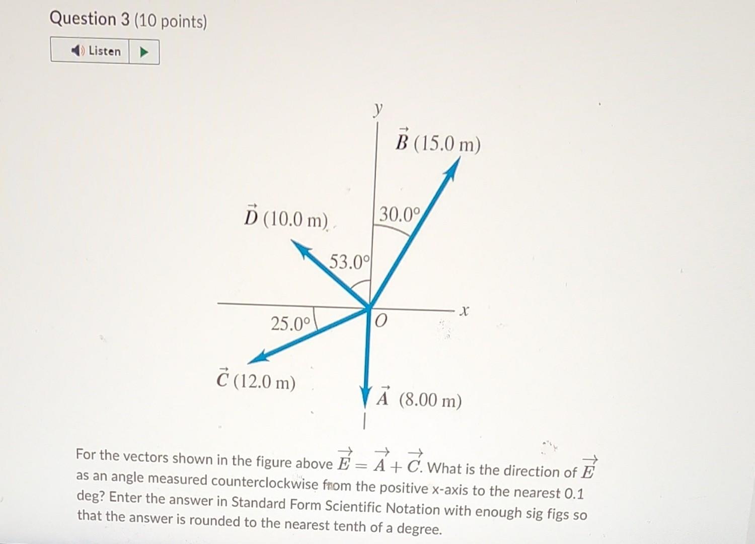 Solved For the vectors shown in the figure above E=A+C. What | Chegg.com