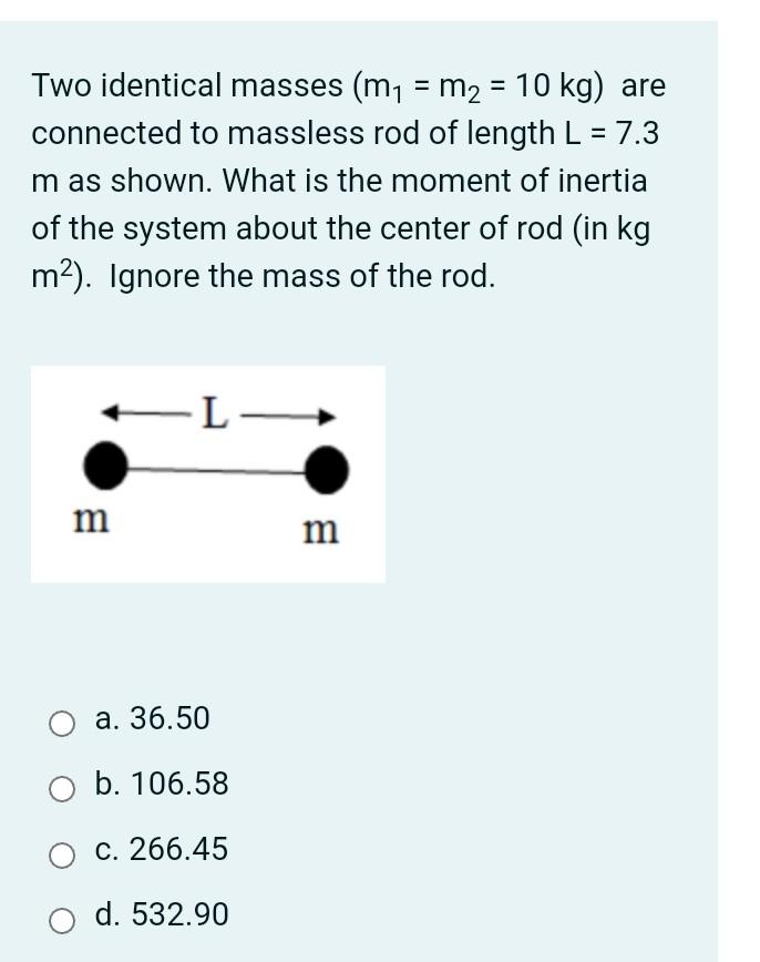 Solved Two identical masses (m1 = m2 = 10 kg) are connected | Chegg.com