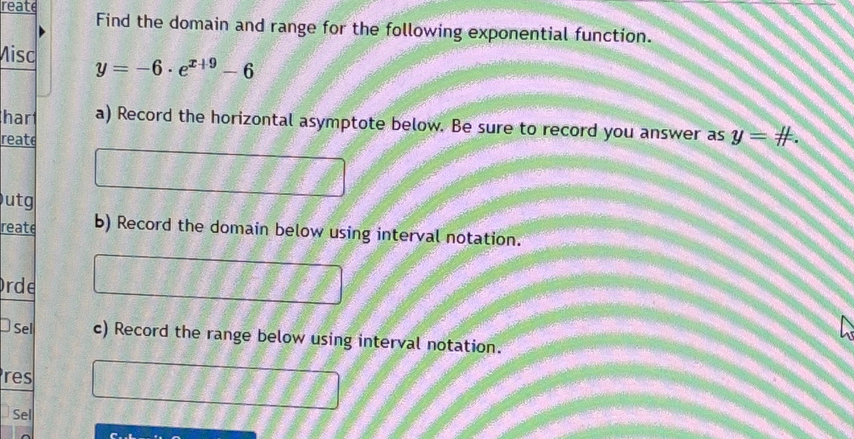 Solved Find the domain and range for the following | Chegg.com