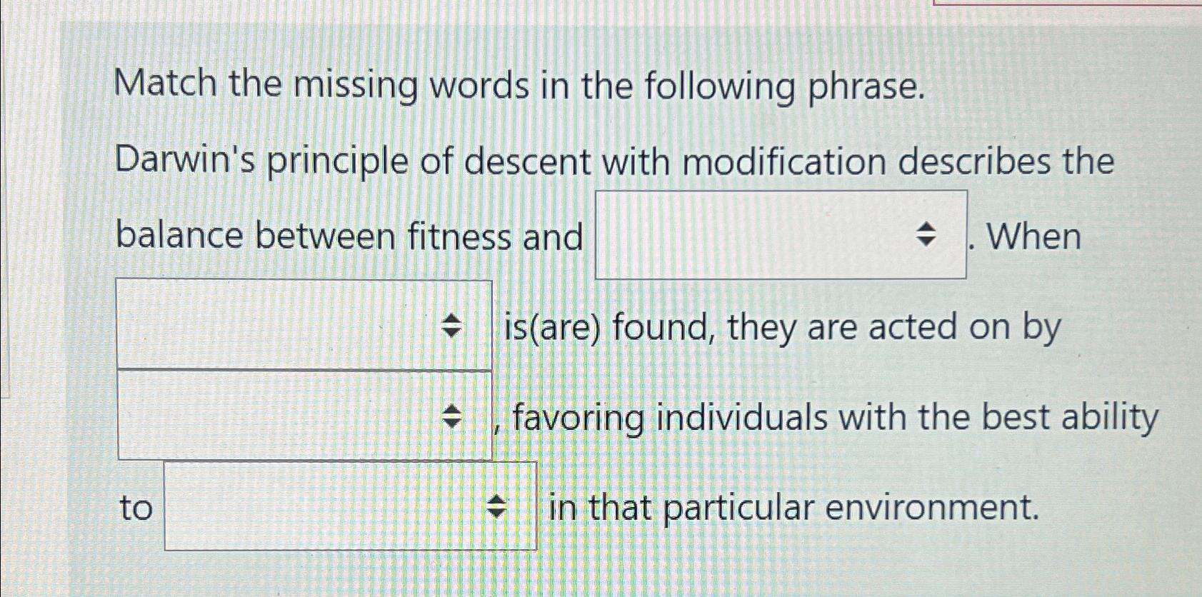 Solved Match the missing words in the following | Chegg.com