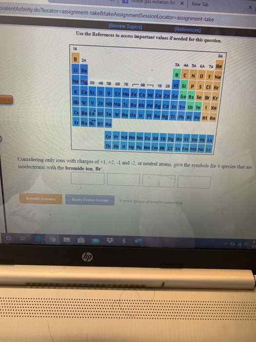 Solved Noble ga notation for X New Tab | Chegg.com