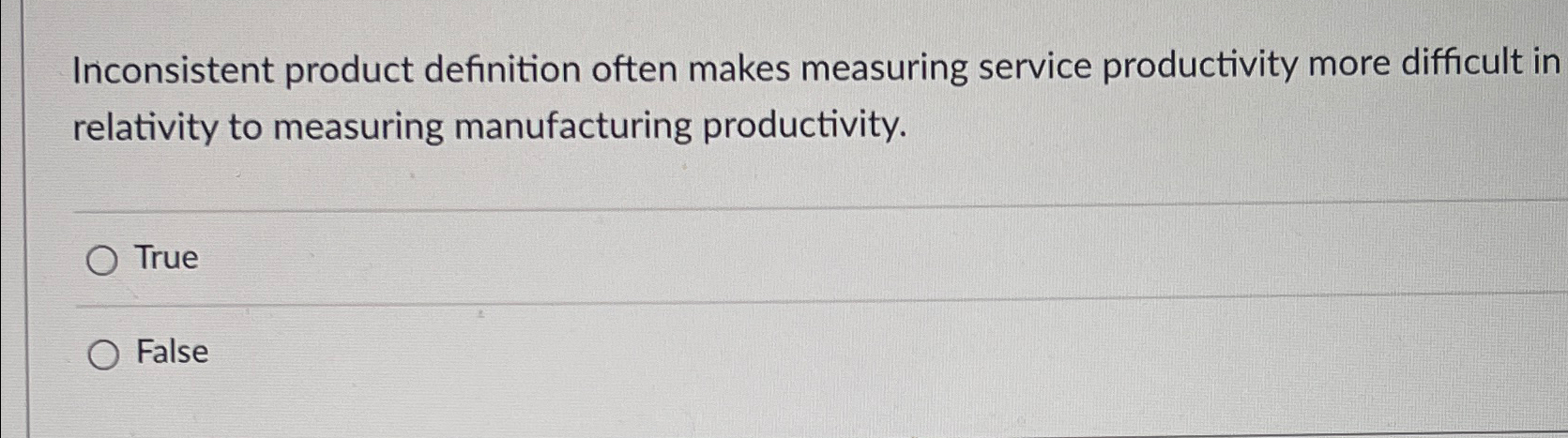 Solved Inconsistent product definition often makes measuring | Chegg.com
