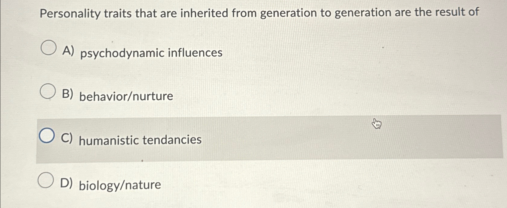 Solved Personality traits that are inherited from generation | Chegg.com