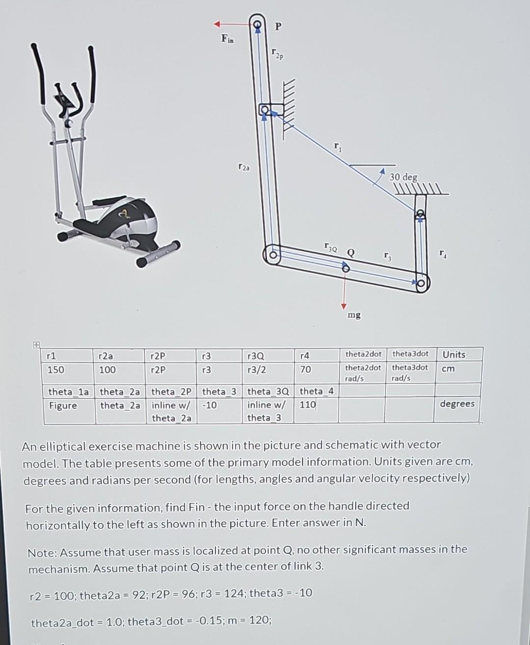 An elliptical exercise machine is shown in the | Chegg.com