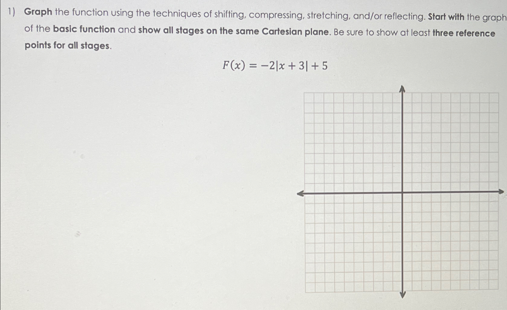 Solved Graph the function using the techniques of shifting, | Chegg.com