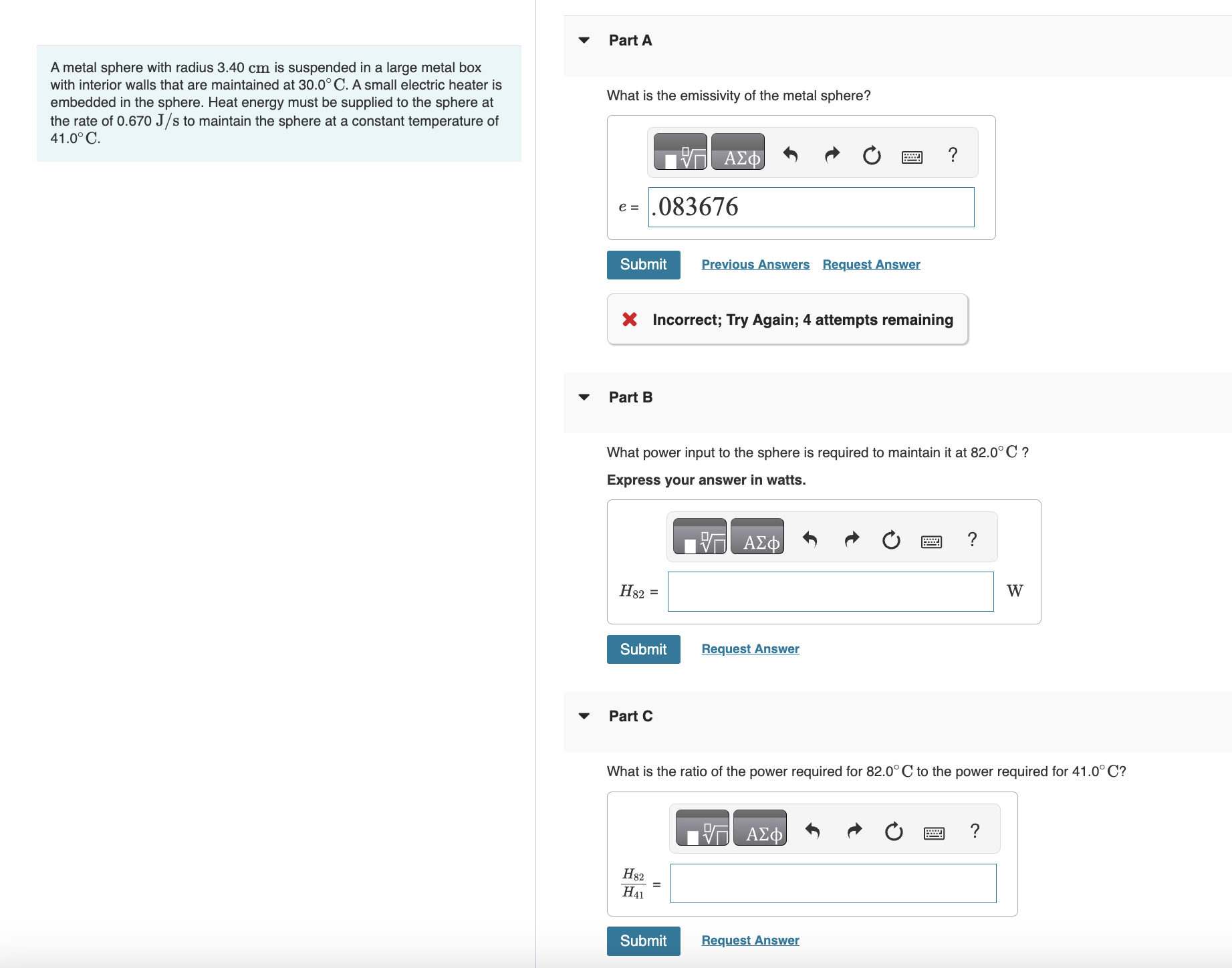 Solved A metal sphere with radius 3.40 ﻿cm is suspended in a | Chegg.com