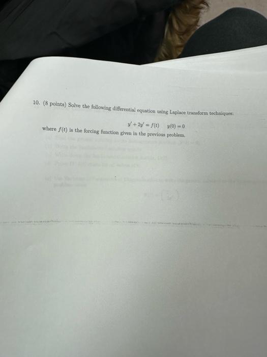 Solved 10. (8 points) Solve the following differential | Chegg.com