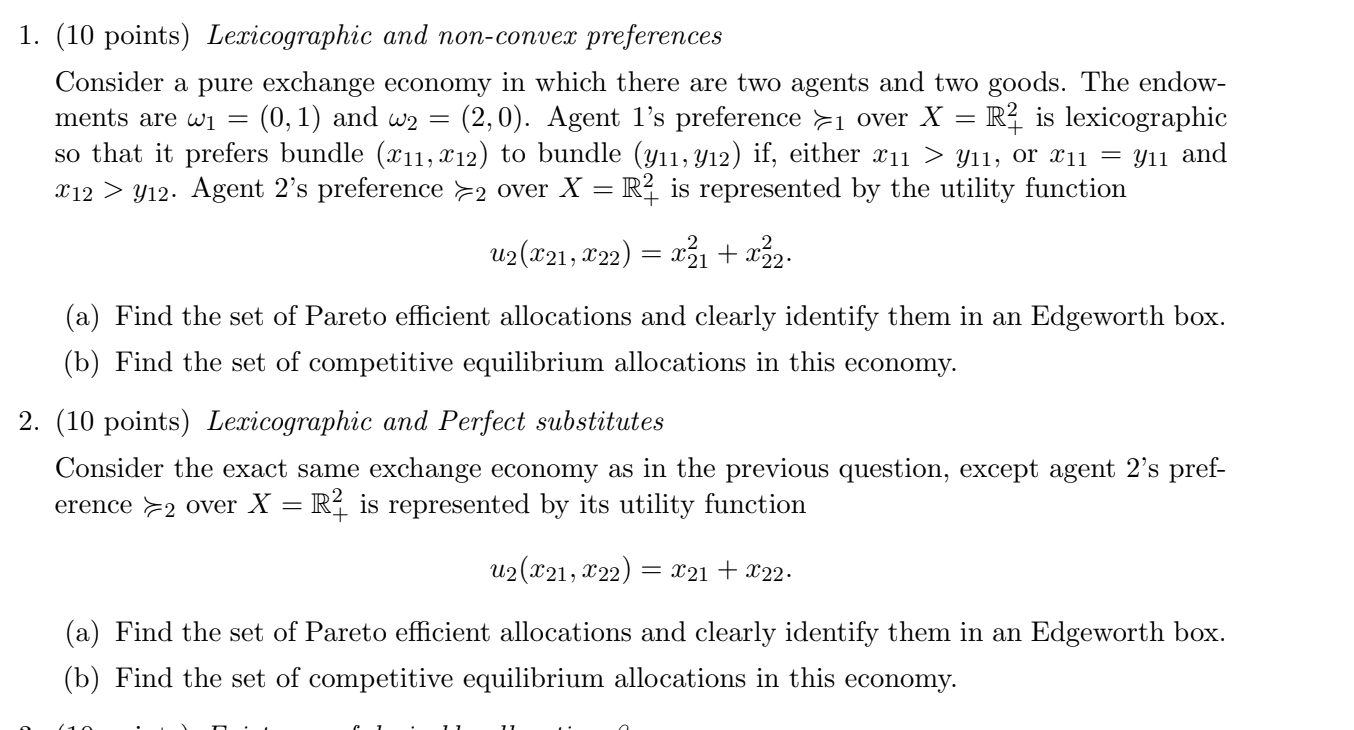Solved (10 ﻿points) ﻿Lexicographic and non-convex | Chegg.com
