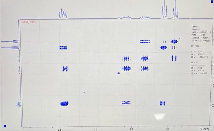 based on the given proton, carbon, and cosy data what | Chegg.com