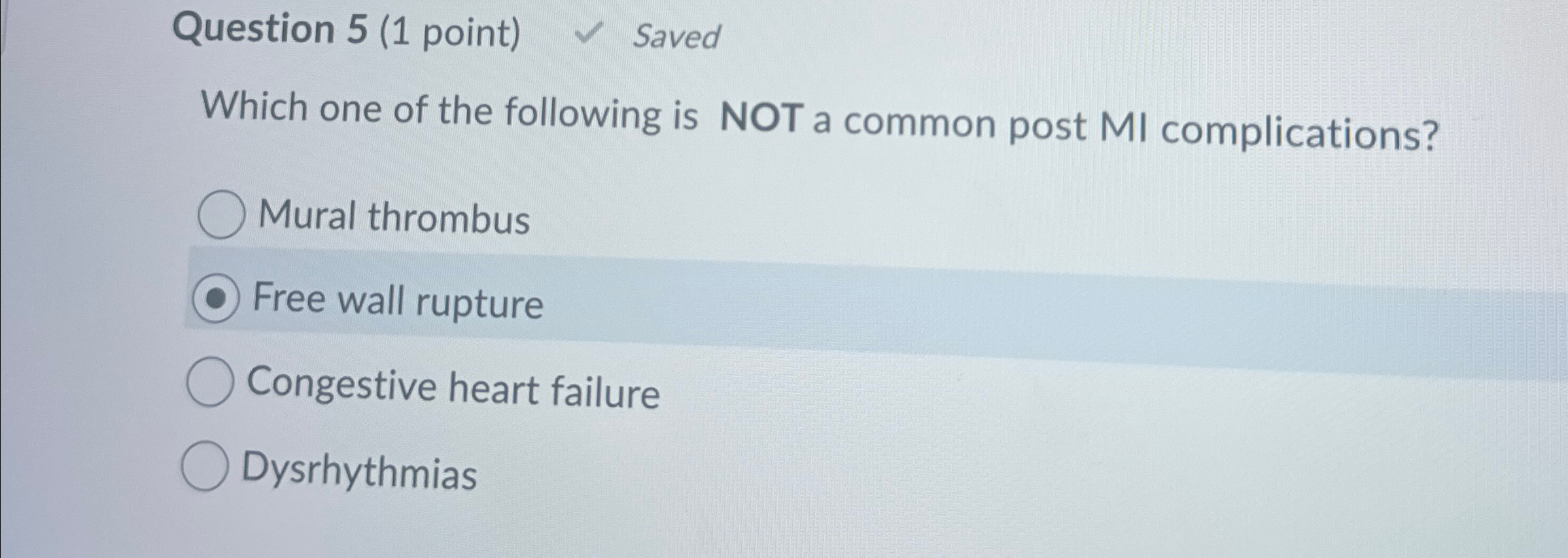 Solved Question 5 (1 ﻿point) ﻿SavedWhich one of the | Chegg.com