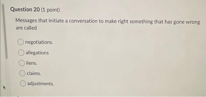 Solved Messages that initiate a conversation to make right | Chegg.com
