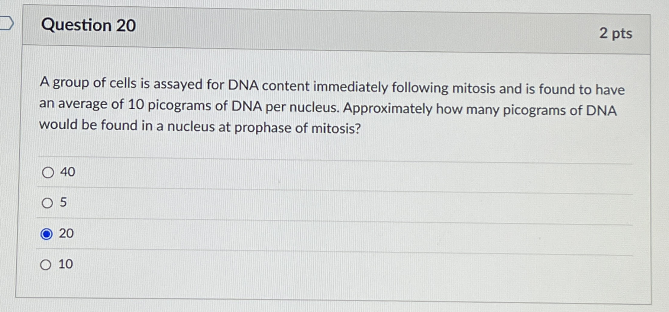 Solved Question 202 ﻿ptsA group of cells is assayed for DNA | Chegg.com