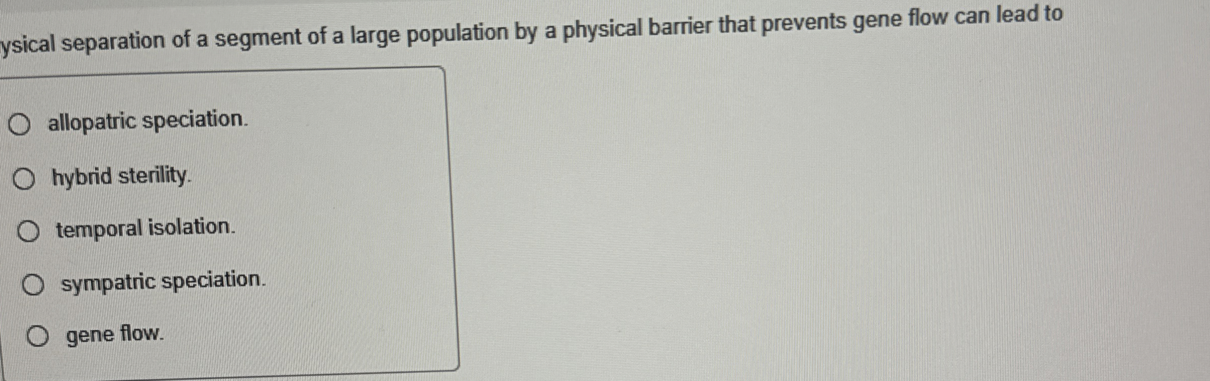 Solved ysical separation of a segment of a large population | Chegg.com