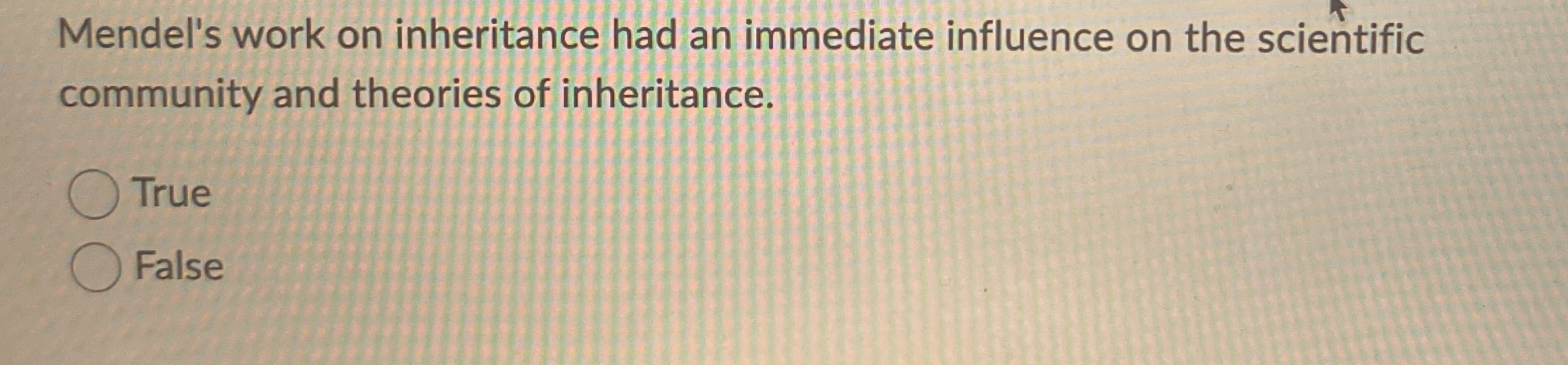 Solved Mendel's work on inheritance had an immediate | Chegg.com