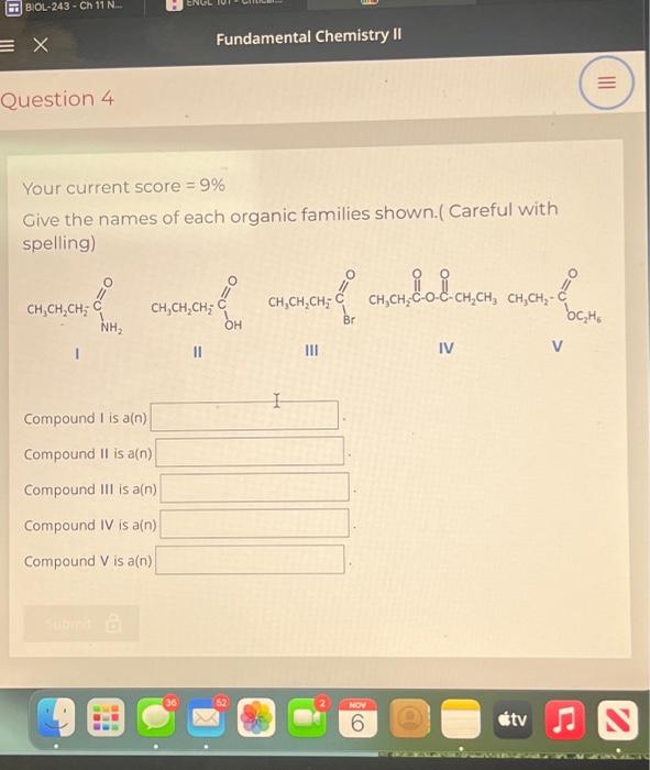 Solved BIOL-243 - Ch 11 N... EX Question 4 Your current | Chegg.com