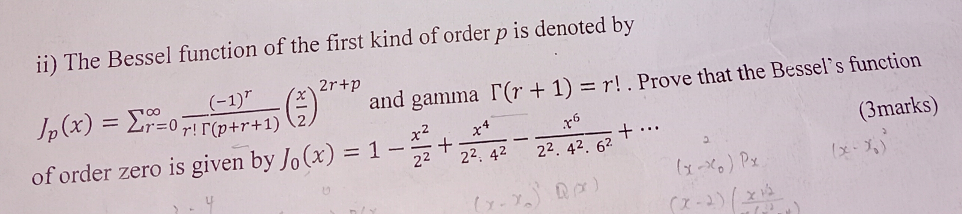 Solved ii) ﻿The Bessel function of the first kind of order p | Chegg.com