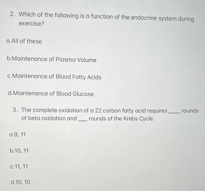 Solved 2. Which of the following is a function of the | Chegg.com