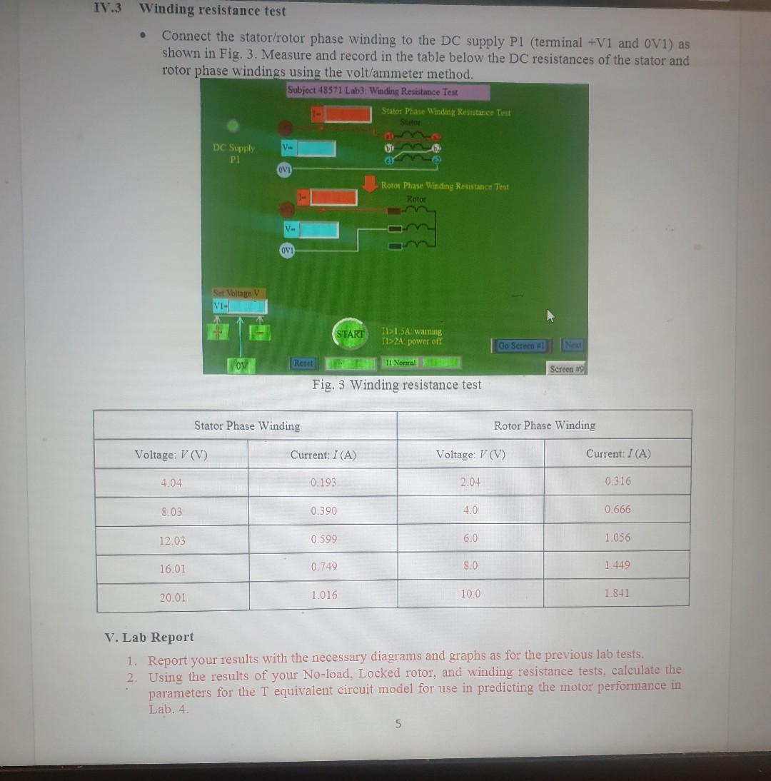 Solved Lab 3 Three Phase Induction Machine Parameters 1