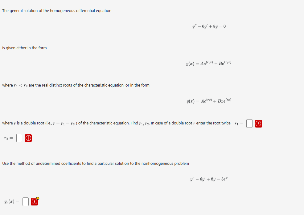 Solved The general solution of ﻿the homogeneous differential | Chegg.com