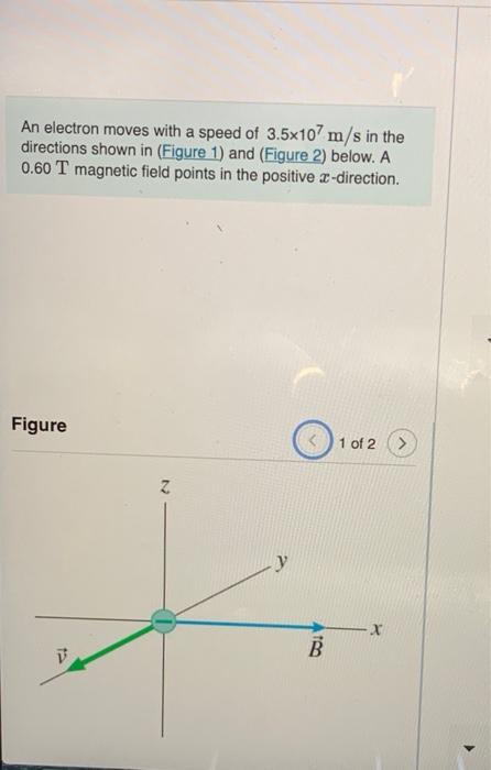 Solved An electron moves with a speed of 3.5*10^ 7 m/s in | Chegg.com