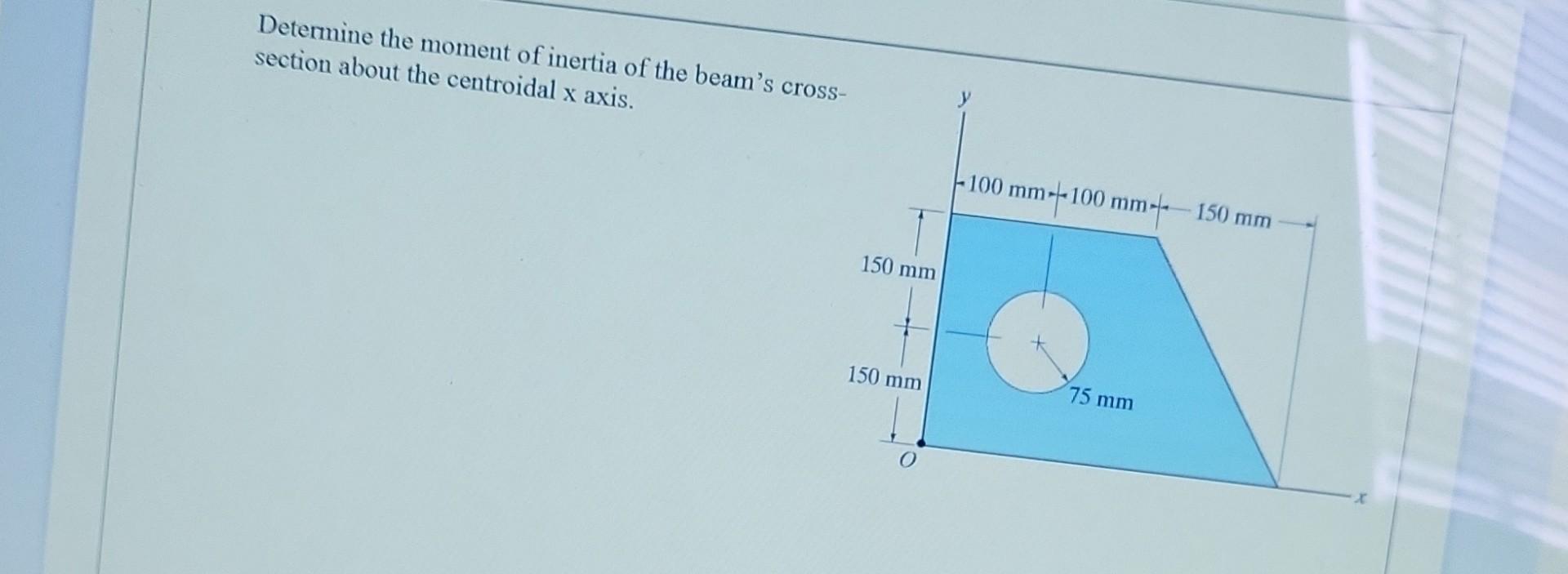 Solved Determine the distance, in mm, from the x axis to the | Chegg.com