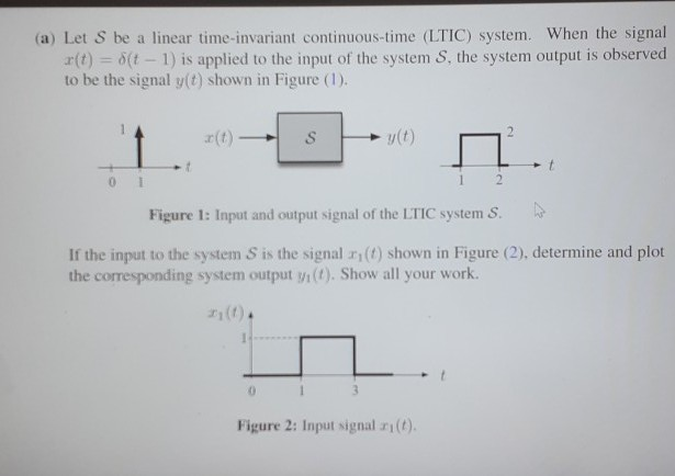 Solved (a) Let S be a linear time-invariant continuous-time | Chegg.com