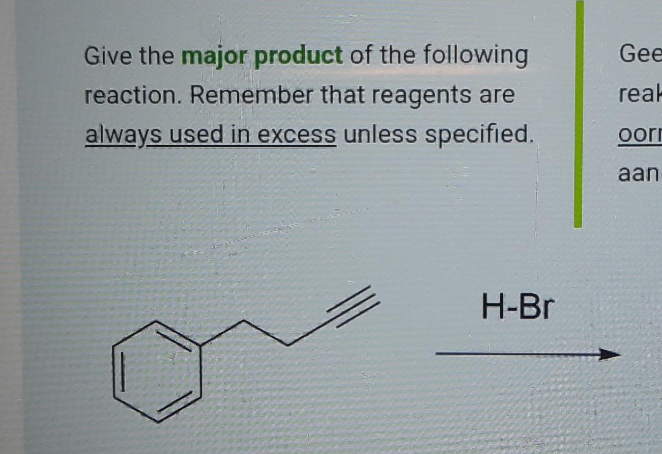 Solved Give the major product of the following reaction. | Chegg.com