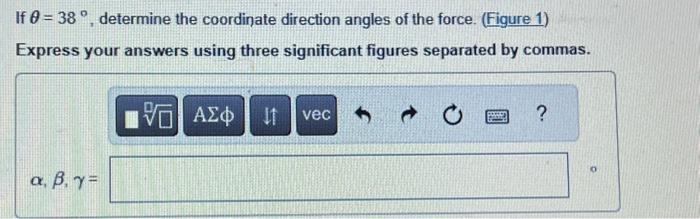 Solved If θ=38∘, determine the coordinate direction angles | Chegg.com