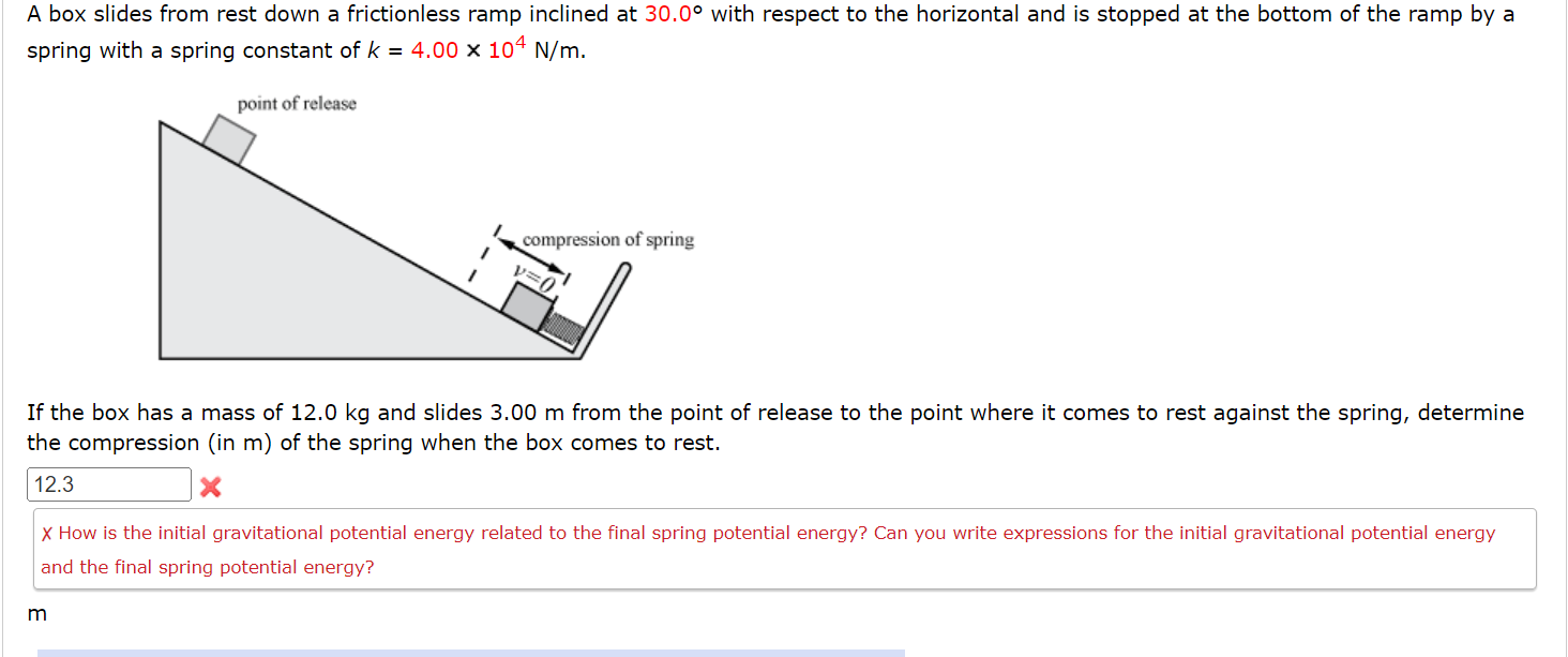 Solved A box slides from rest down a frictionless ramp | Chegg.com
