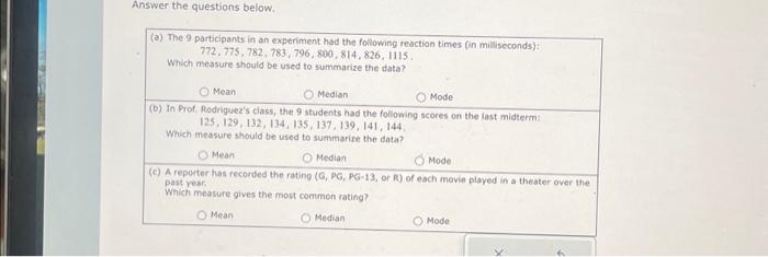 Solved Answer the questions below. (a) The 9 participants in | Chegg.com