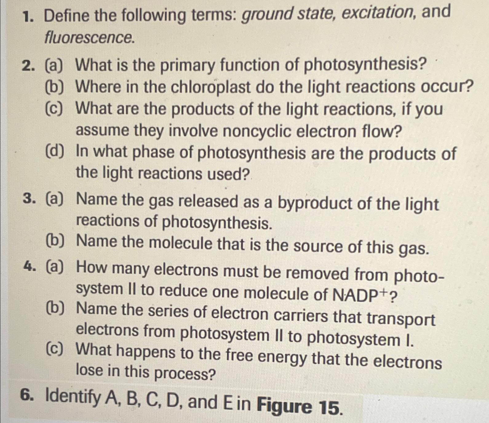 Solved Define the following terms: ground state, excitation, | Chegg.com
