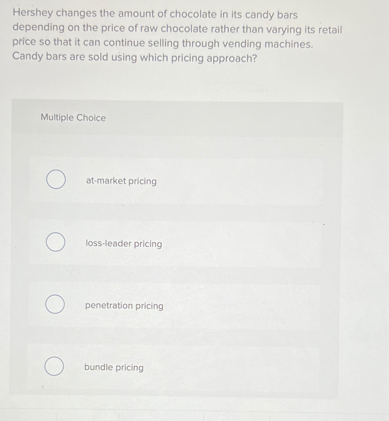 Solved Hershey changes the amount of chocolate in its candy | Chegg.com