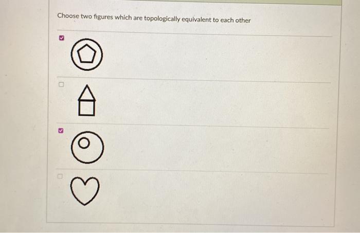 Solved Choose two figures which are topologically equivalent | Chegg.com