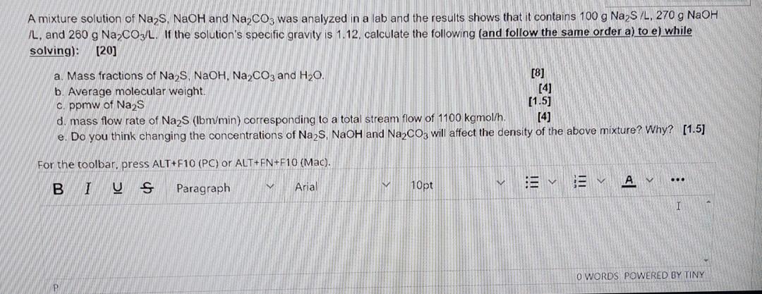Solved A mixture solution of Na2S, NaOH and Na2CO3 was | Chegg.com
