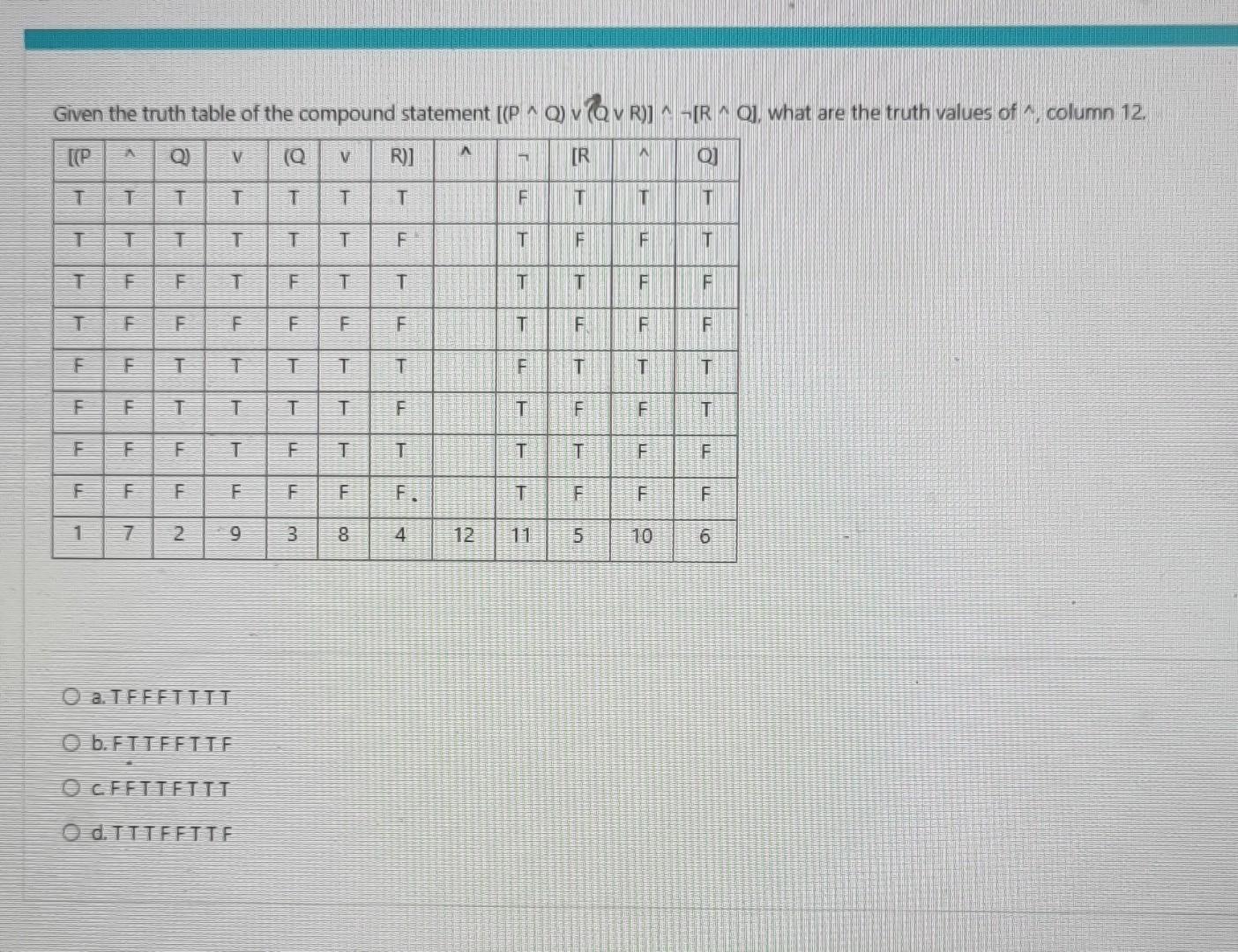 Solved d. TFFFTTTT What type of quantifier is the following | Chegg.com