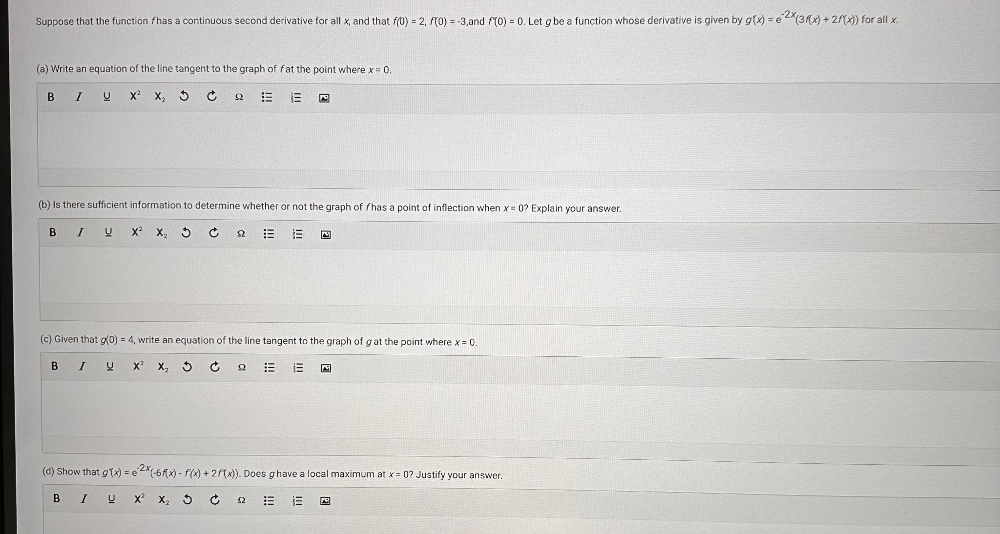 Solved Suppose that the function f has a continuous second | Chegg.com